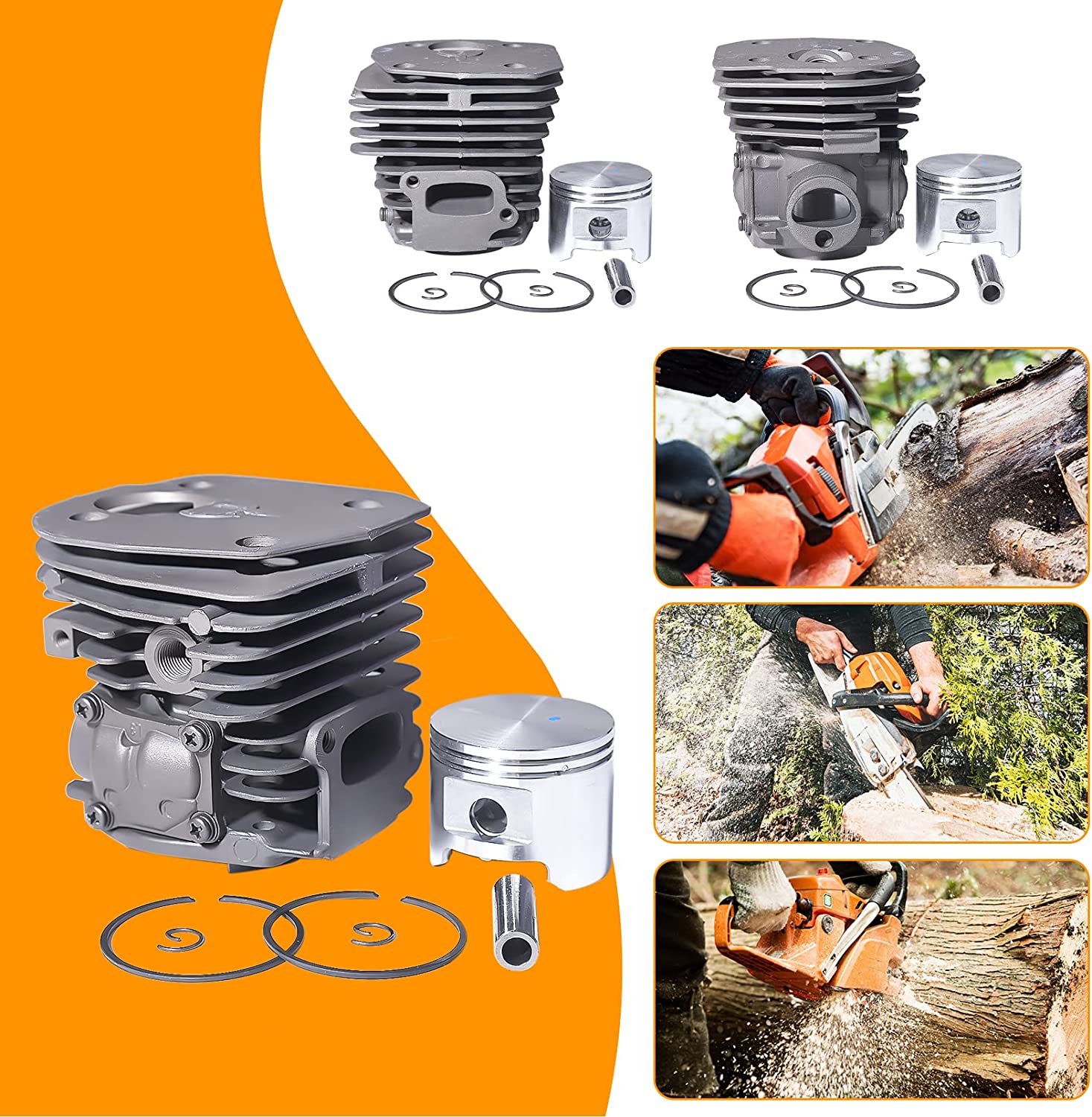 Nikasil Cylindre Piston Kit 45 mm Grand alésage pour Husqvarna 353 351 ...